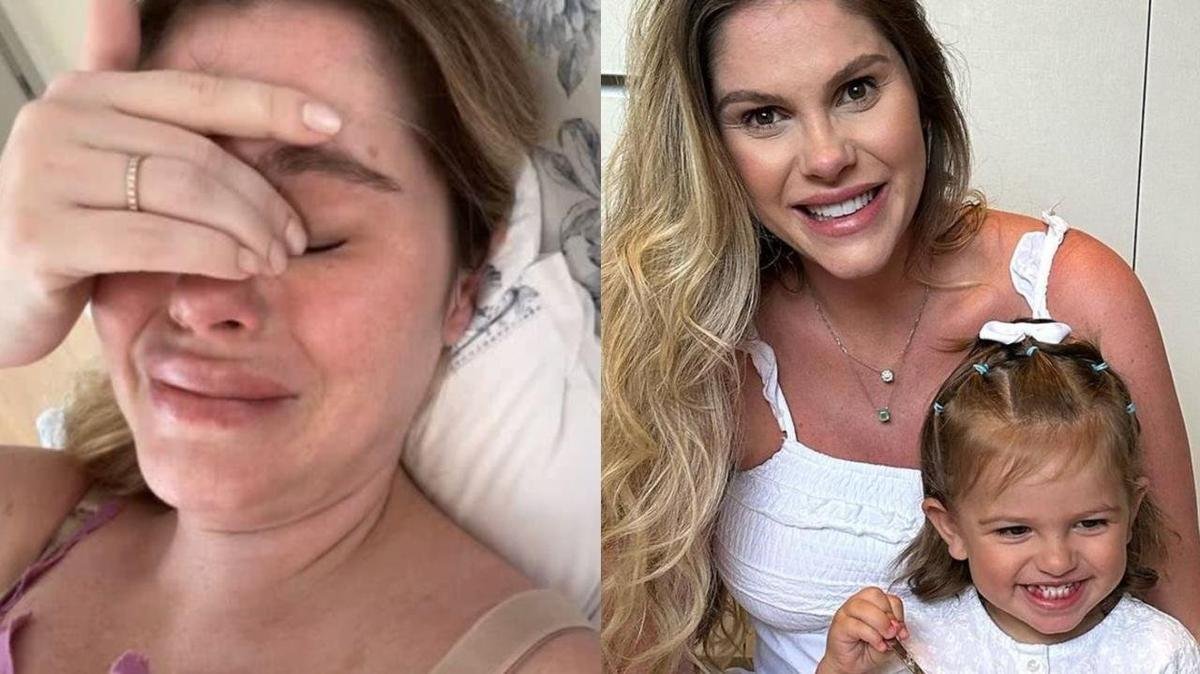 Filha de Bárbara Evans rasga o queixo em acidente e é socorrida às ...