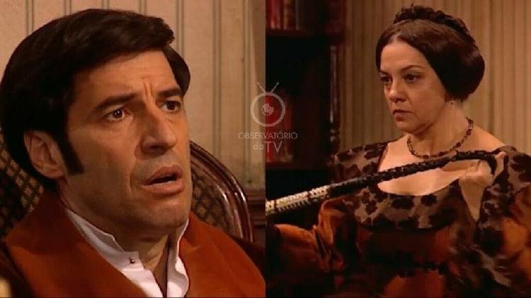 Bárbara aparece com chicote após flagrar Higino Ventura com Olívia ...